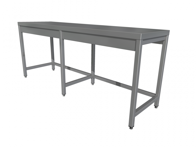 Work table without shelf with 6 legs